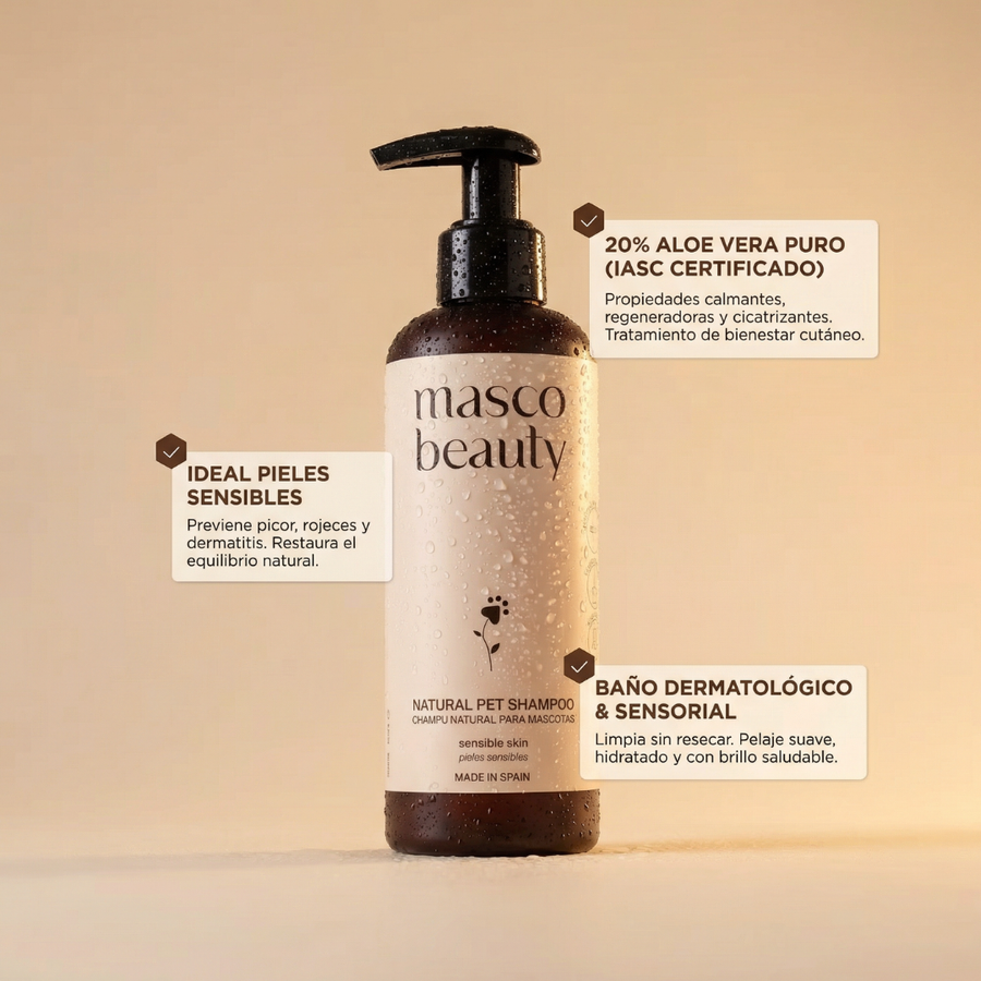 Champú Aloe Vera piel sensible perros Masco Beauty